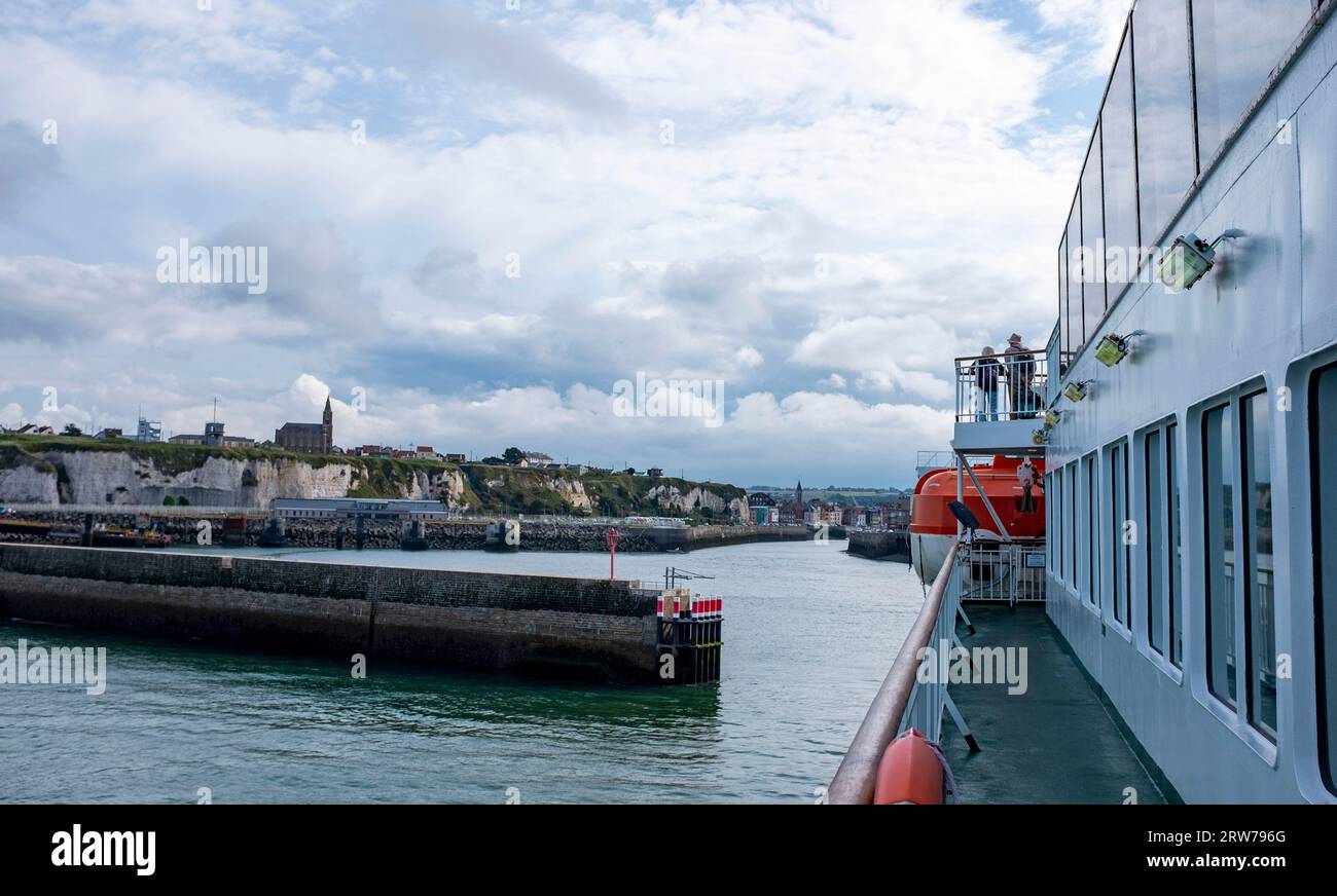 Dieppe , Normandy - Tourists arrive on the Seven Sister ferry into ...