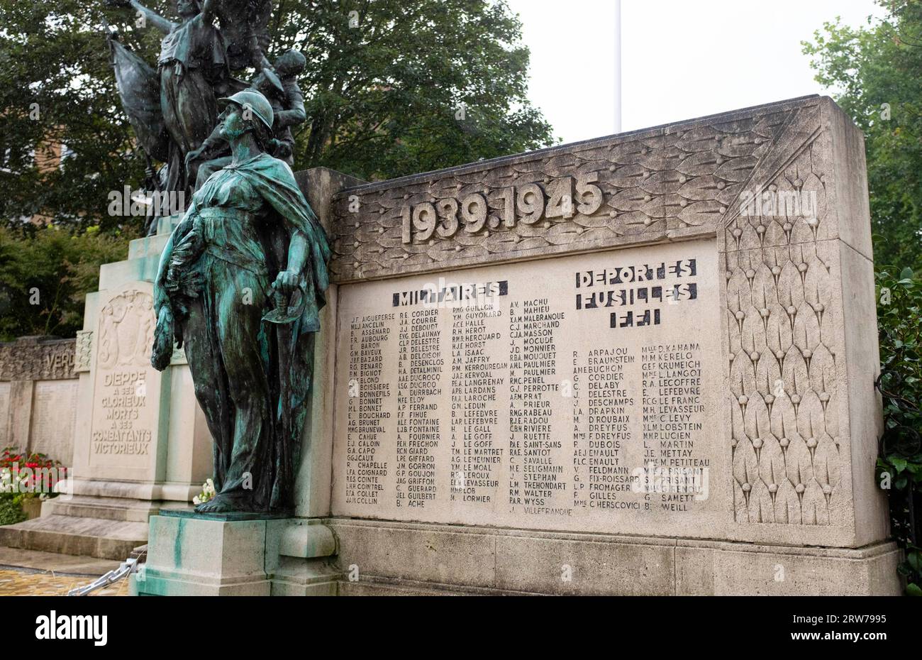 The War Memorial in Dieppe , Normandy , France This memorial ...