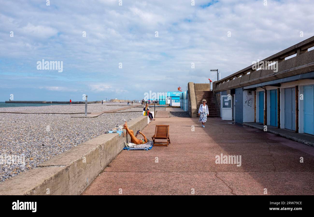 Dieppe seafront and beach huts , Normandy Dieppe is a fishing port on ...