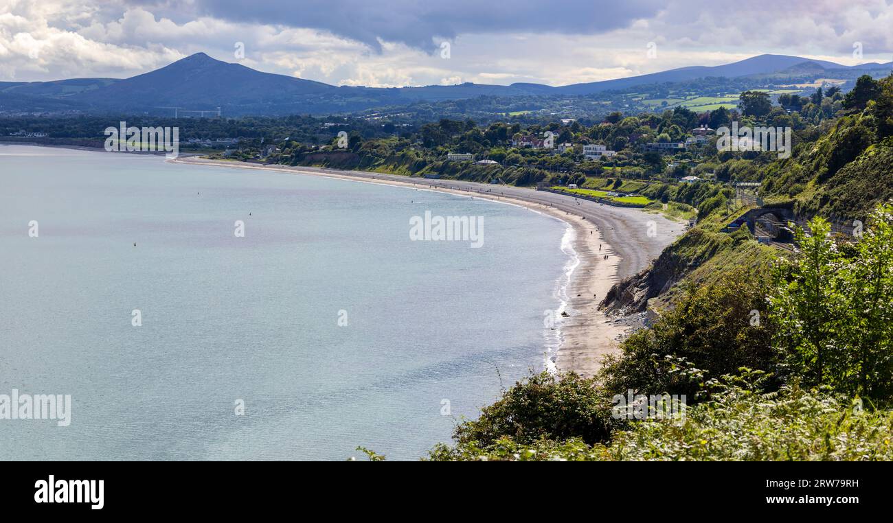 View from top of "Killiney Hill" toward Killiney beach and DART rail ...