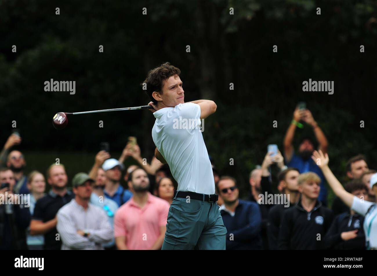 Tom Holland actor playing golf Stock Photo - Alamy
