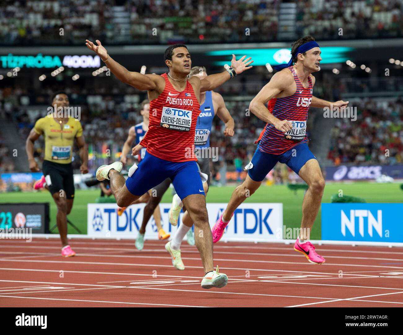 Ayden Owens-Delerme of Puerto Rico and Harrison Williams of the USA ...
