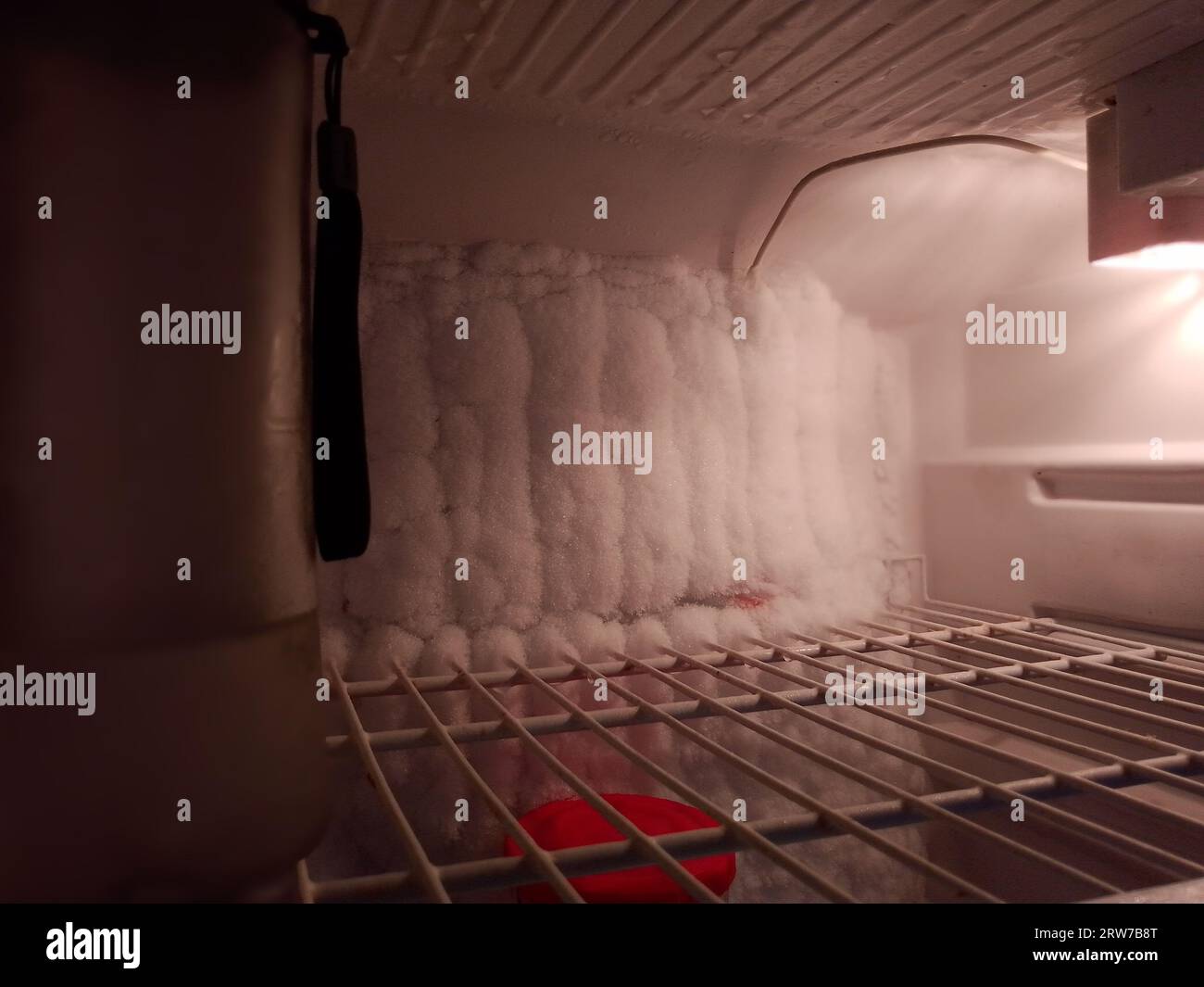 A white foamy material inside of a refrigerator Stock Photo - Alamy