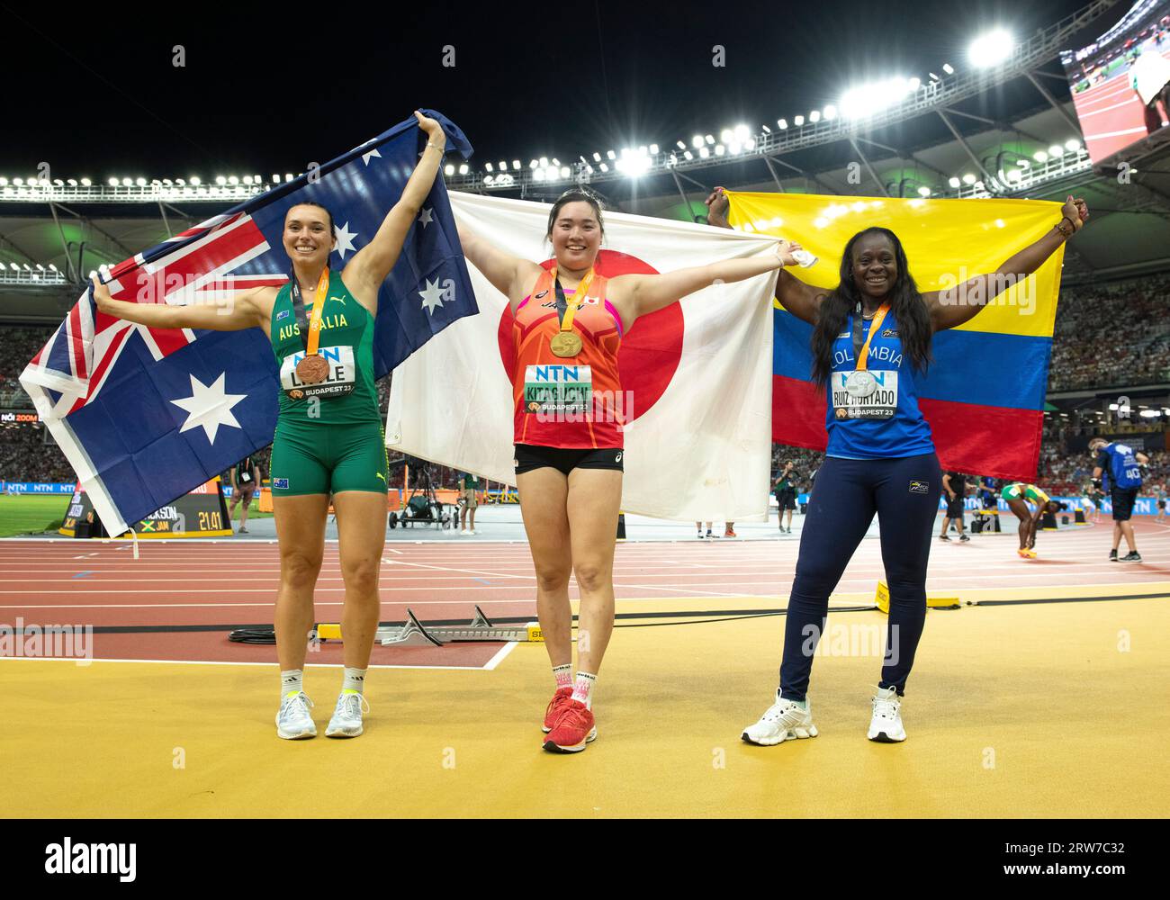 Mackenzie Little of Australia, Haruka Kitaguchi of Japan and Flor Denis ...