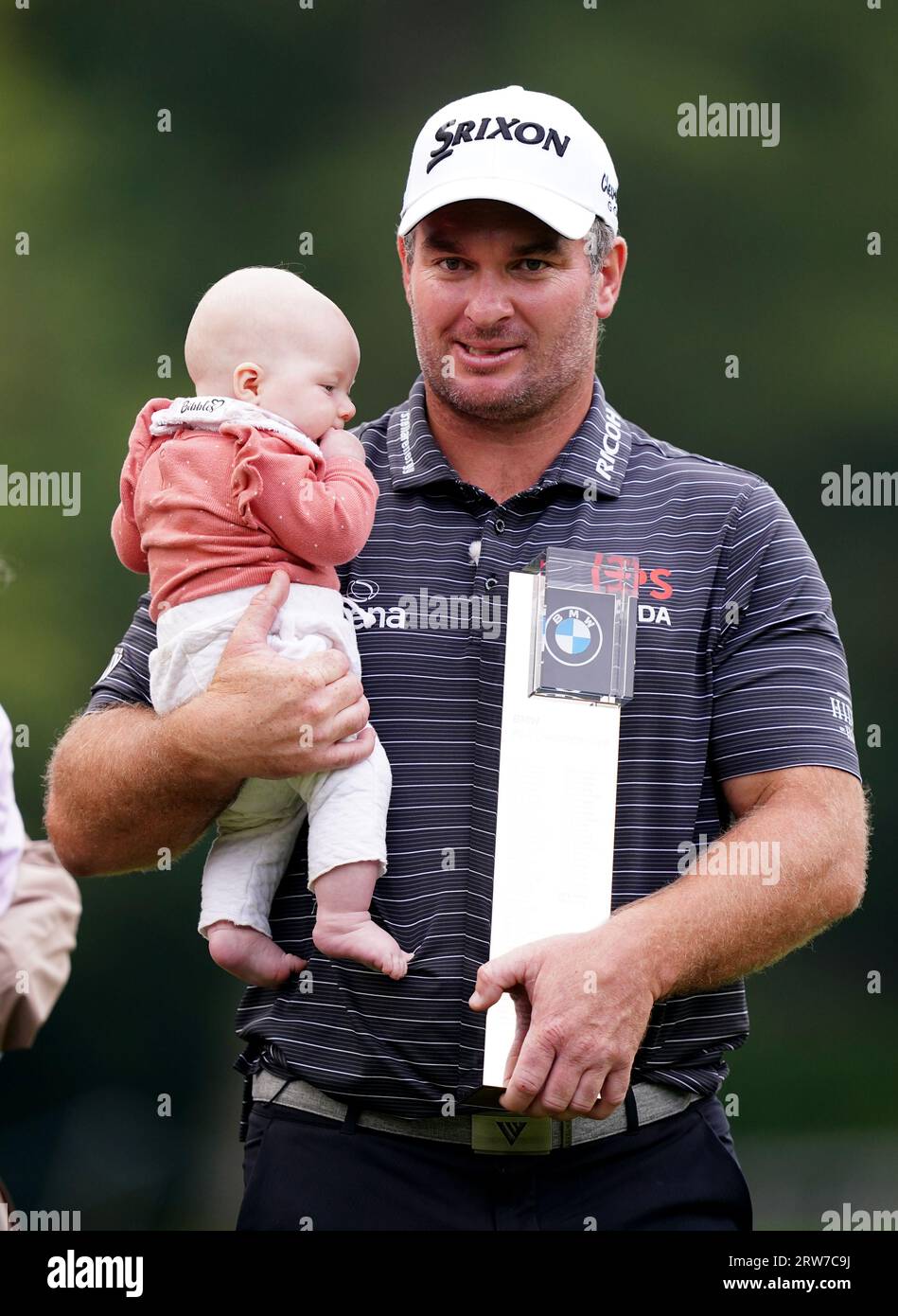 Ryan Fox holding the trophy and daughter Margot after day four of the ...