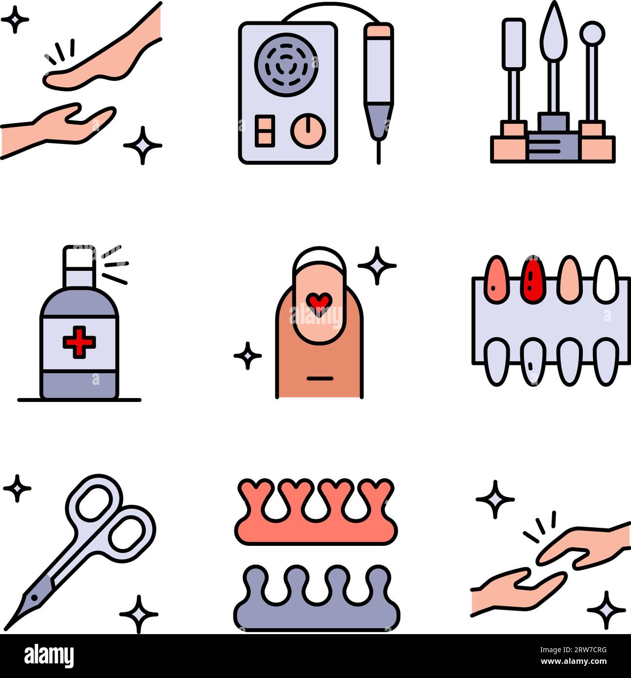 Nail bar Stock Vector Images - Alamy