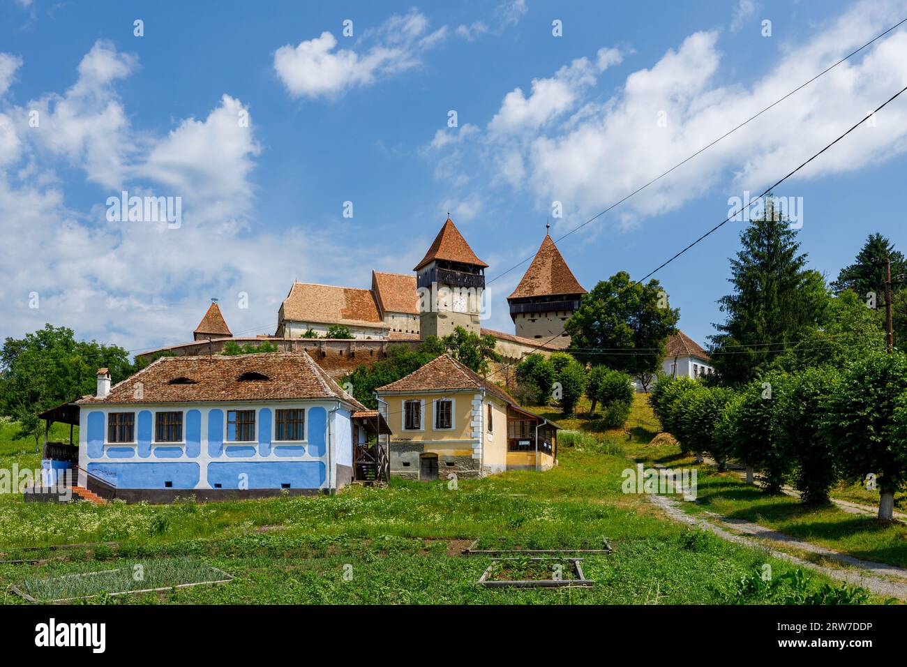 The fortified church of Alma Vii in Romania Stock Photo - Alamy
