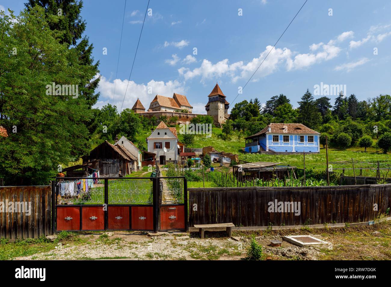The fortified church of Alma Vii in Romania Stock Photo - Alamy