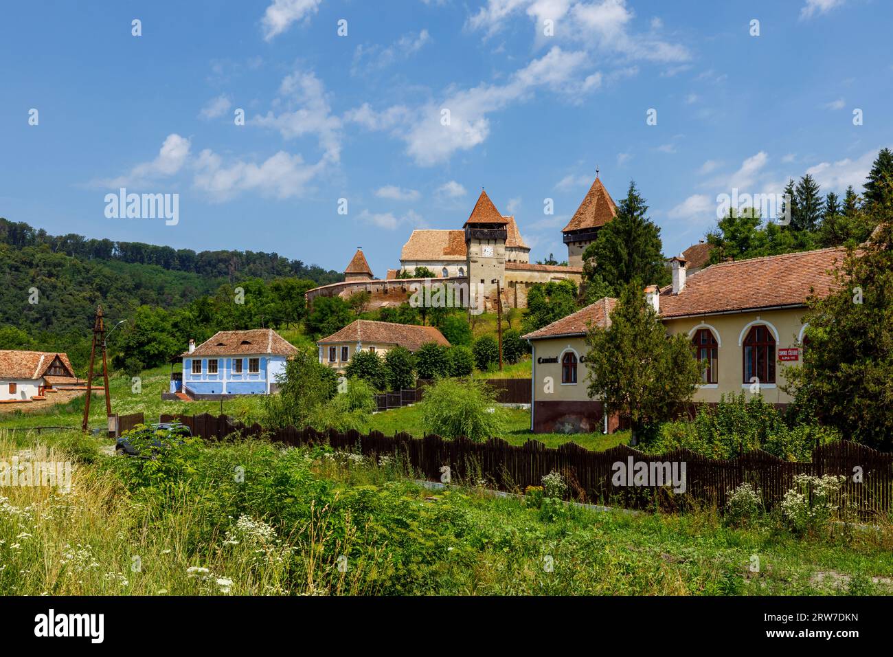 The fortified church of Alma Vii in Romania Stock Photo - Alamy