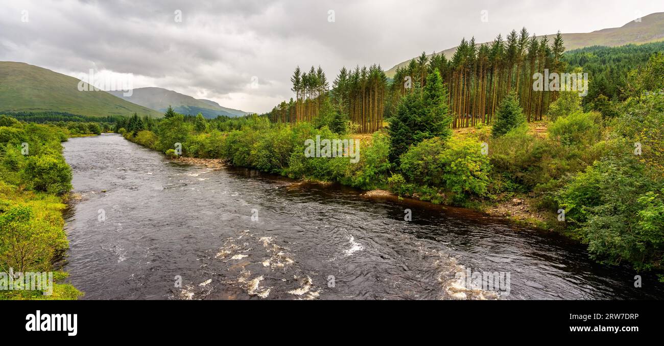 Beautiful mountainous landscape with a mighty river that descends from ...