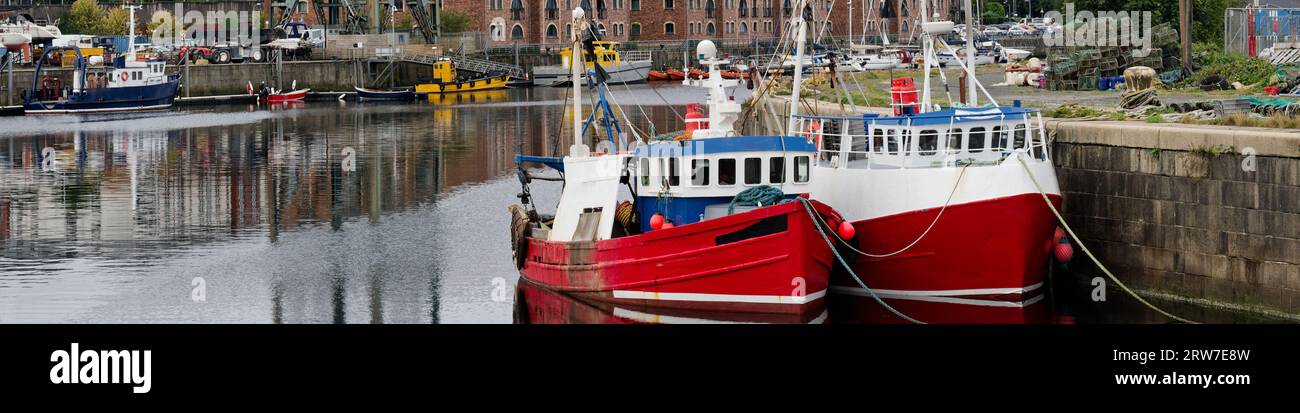 Two boats in Port Glasgow at James Watt Dock Stock Photo - Alamy