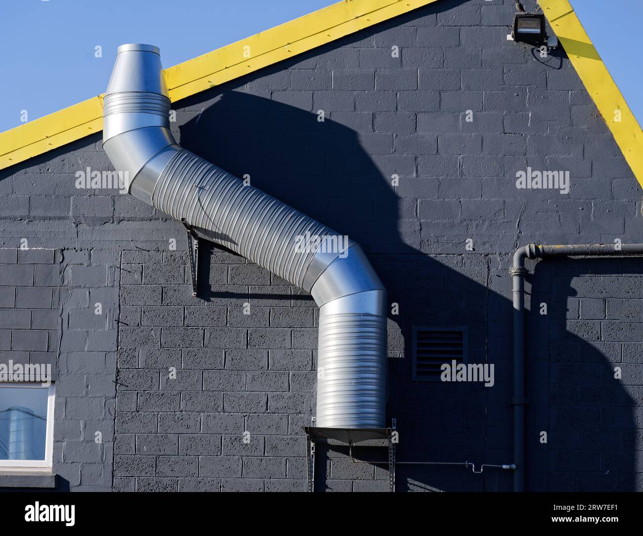 Flue chimney fixed to building exterior wall stainless steel from ...