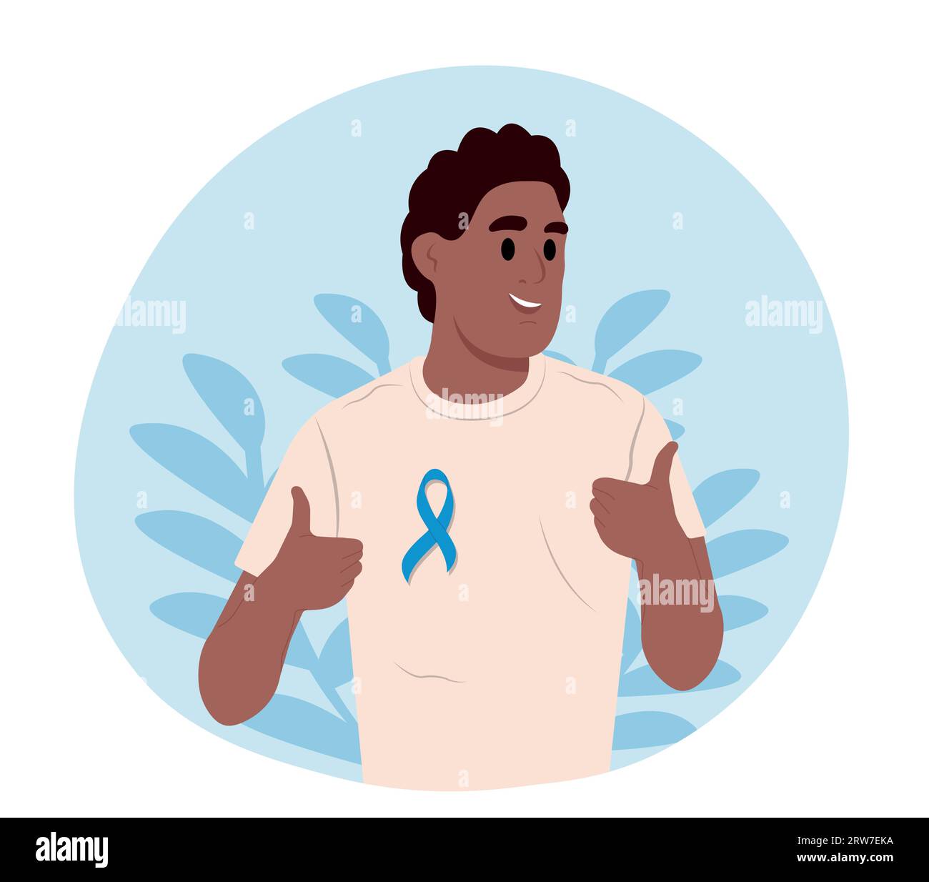 A black man and a symbol of mens health. Prostate cancer awareness ...