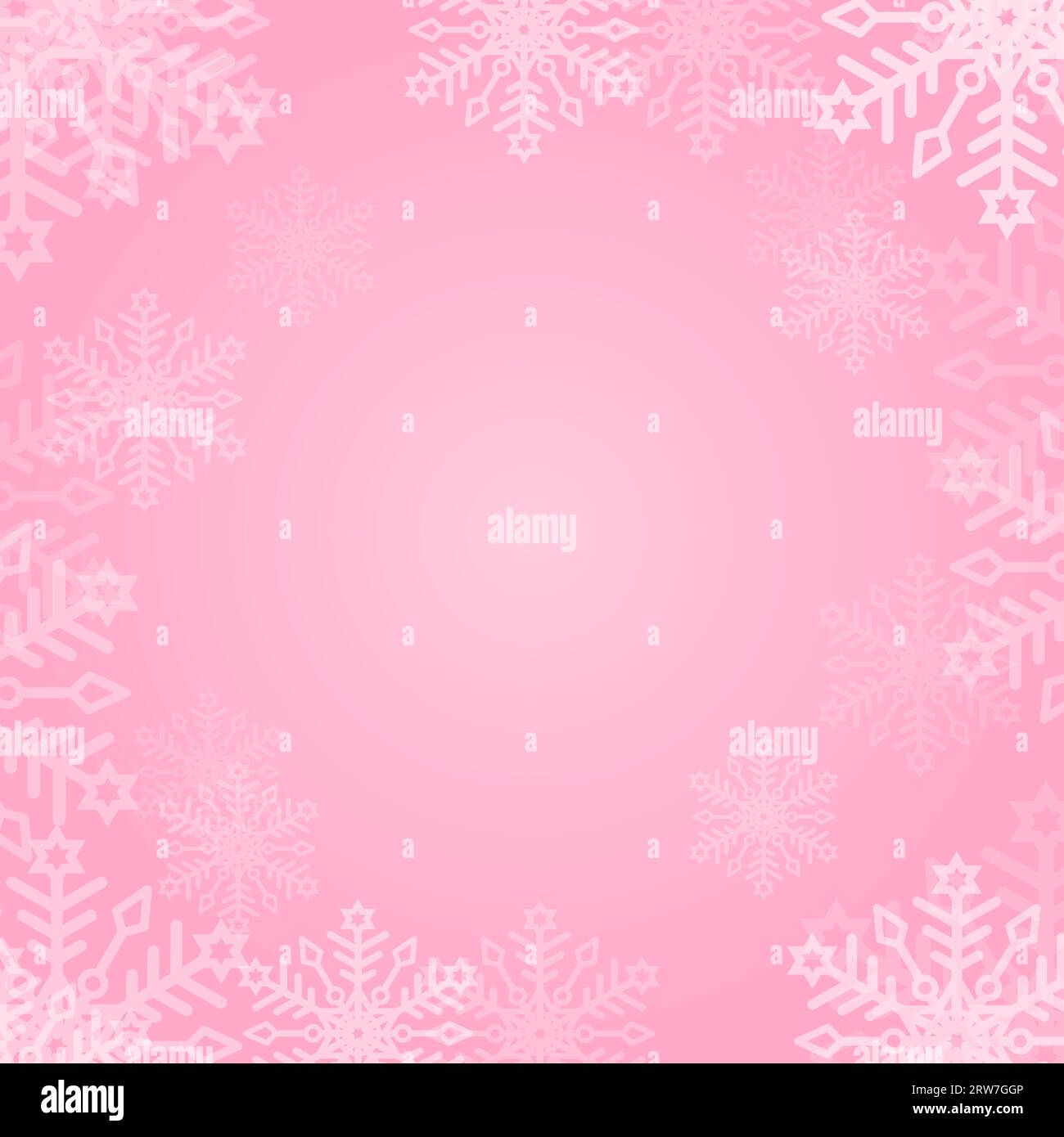 Falling snowflakes on a pink background. A magical Christmas background ...