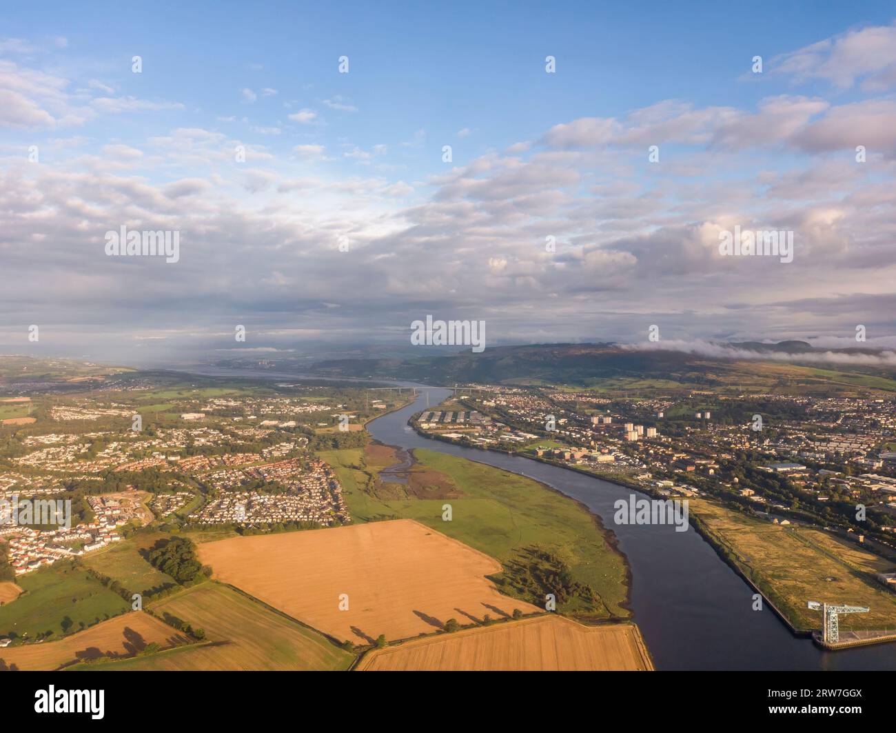 An aerial view of the River Clyde near Glasgow, Scotland Stock Photo ...