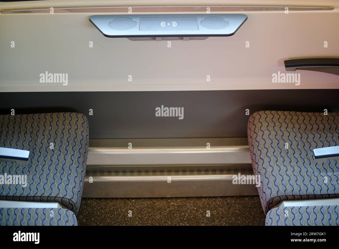 Interior of the passenger compartment of a passenger train with ...