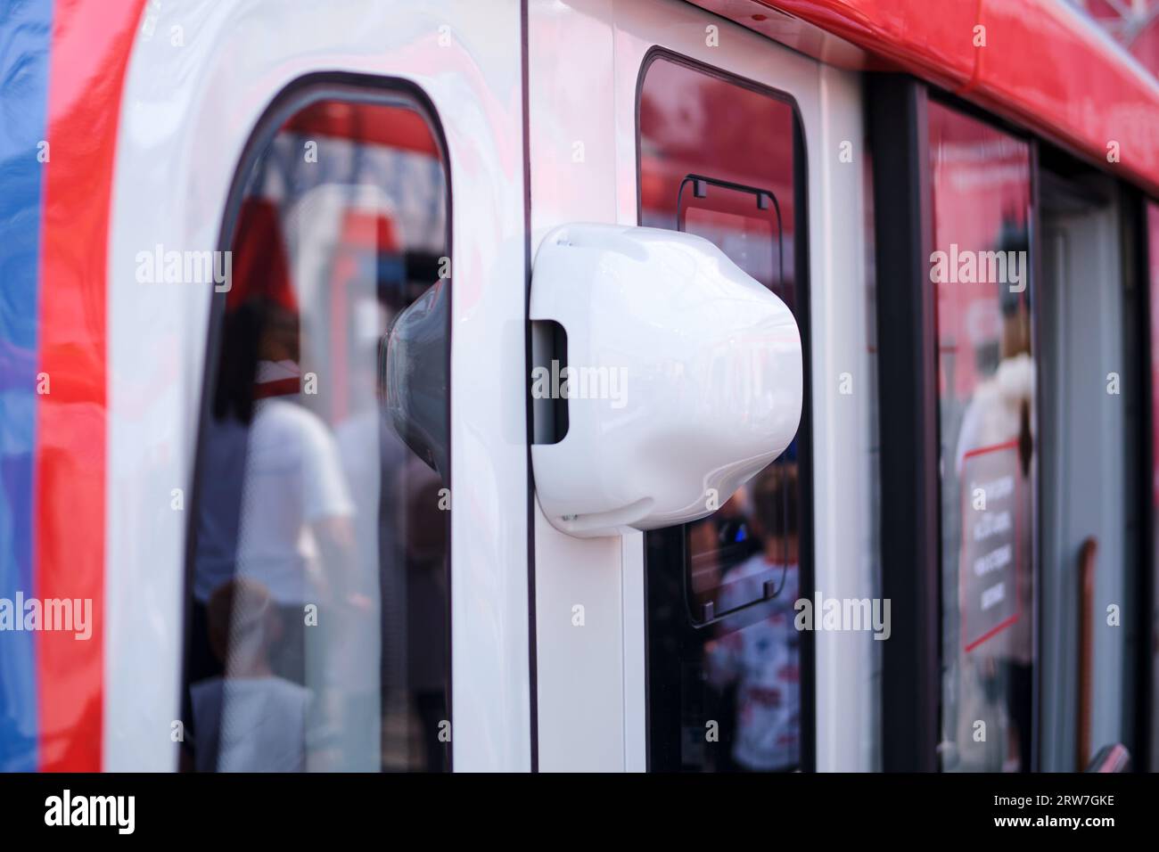 The CCTV camera positioned outside the train car provides an overview ...