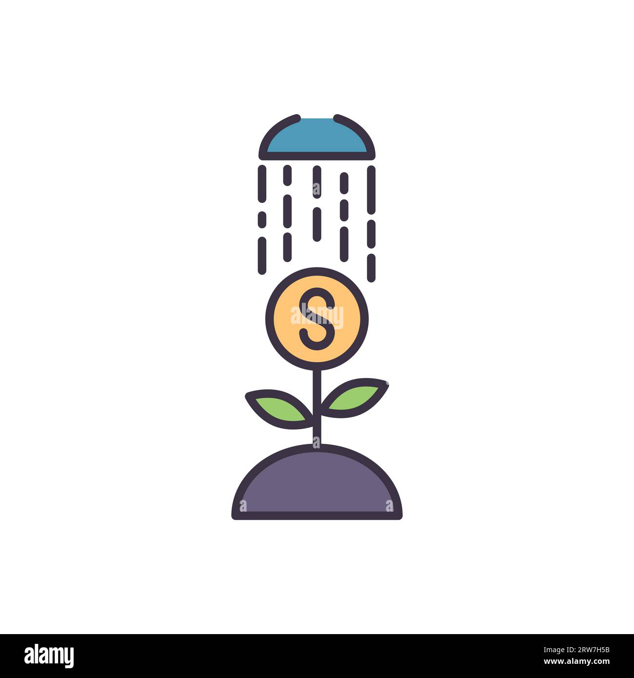 Growth Income related vector icon. Isolated on white background. Vector ...
