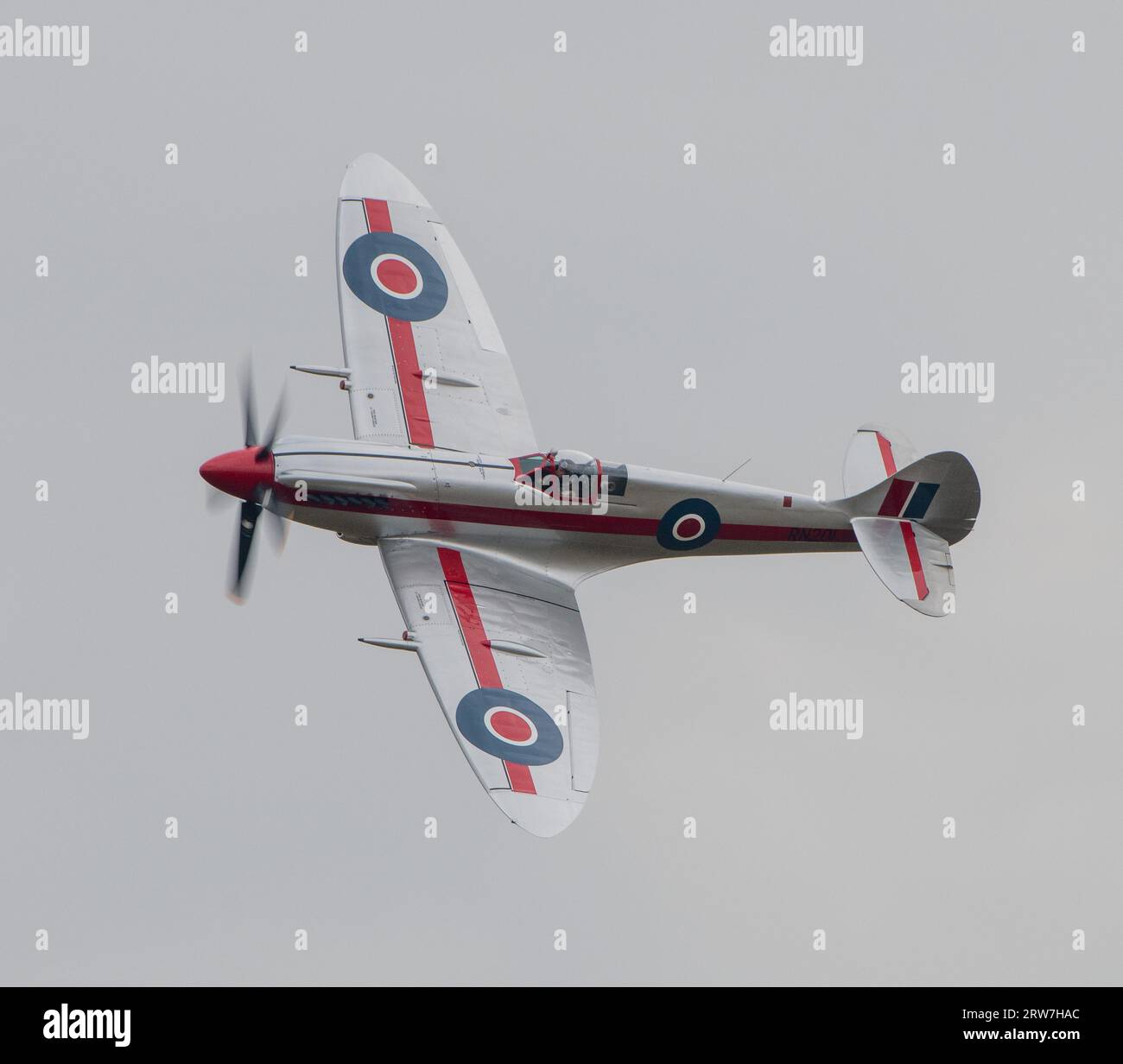 Spitfire RN201 flown by John Romain preforms the ‘joker’ display ...