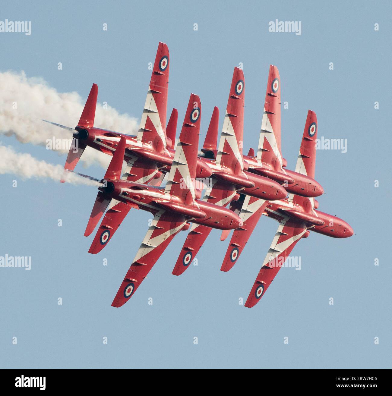 Red Arrows perform their display during, Duxford Battle of Britain Air ...