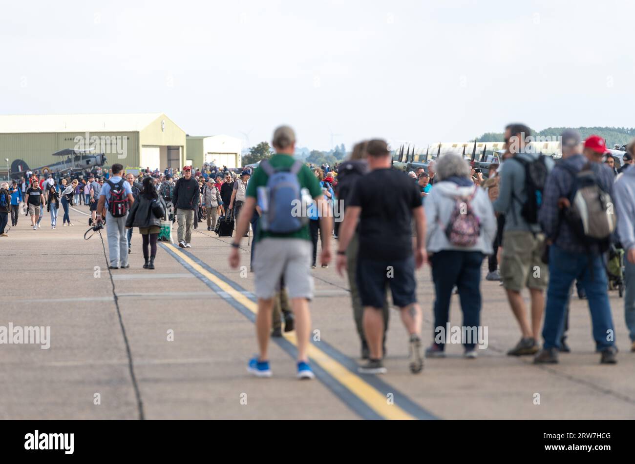 Crowds gather on the flightline walk as the show grows closer to ...