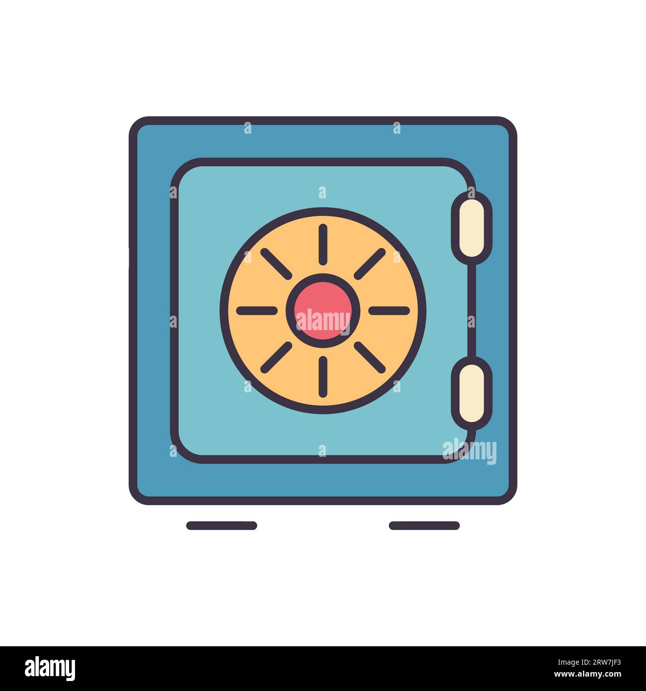 Safe related vector icon. Isolated on white background. Vector ...