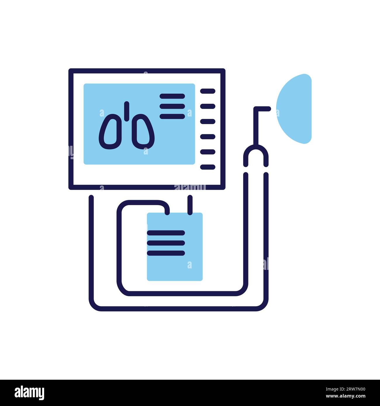 Medical ventilator related vector icon. Ventilator with image of lungs ...