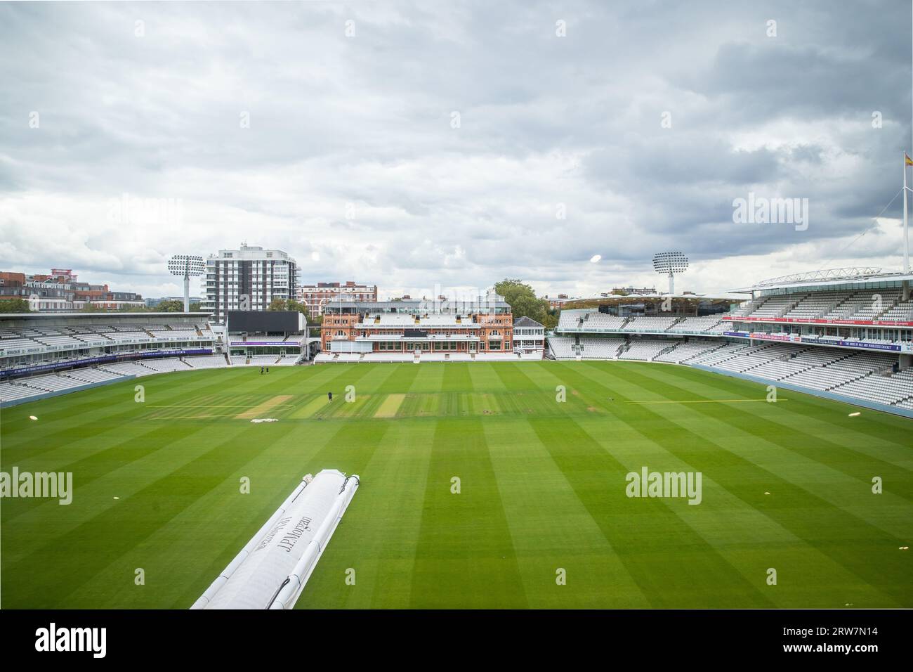 Lord's Pavilion from the Media Centre at Lord's Cricket Ground Stock ...