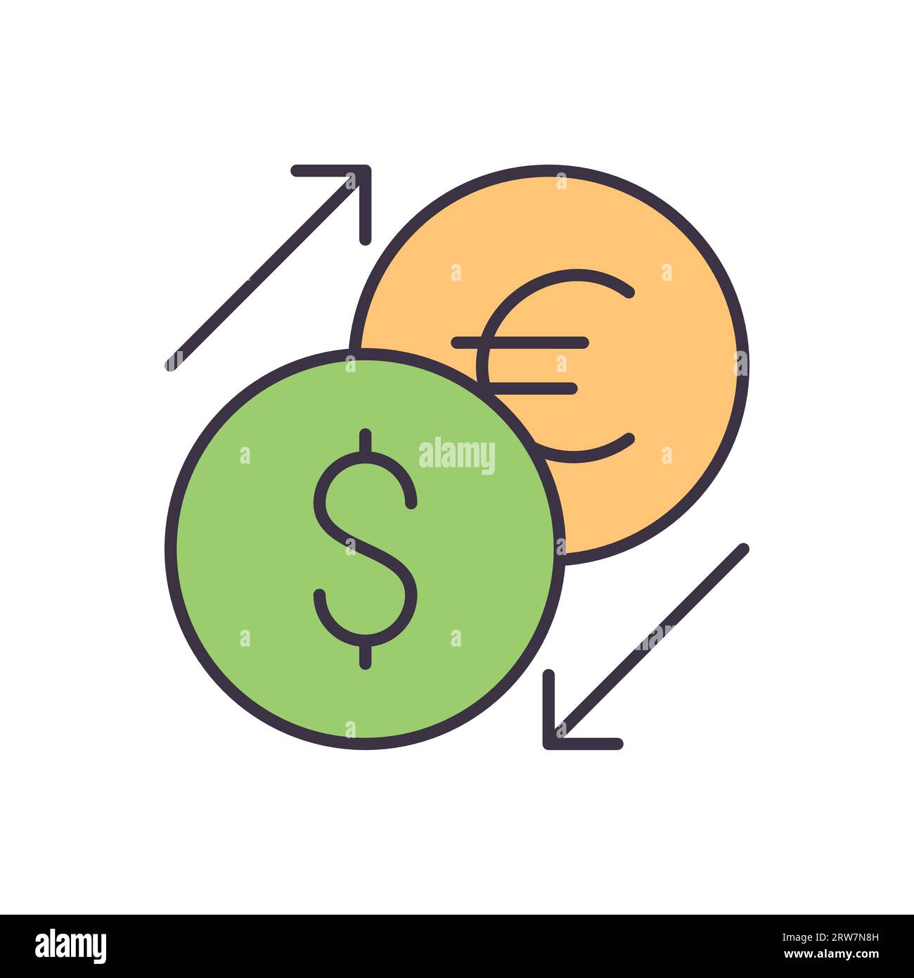 Currency Exchange related vector icon. Isolated on white background ...