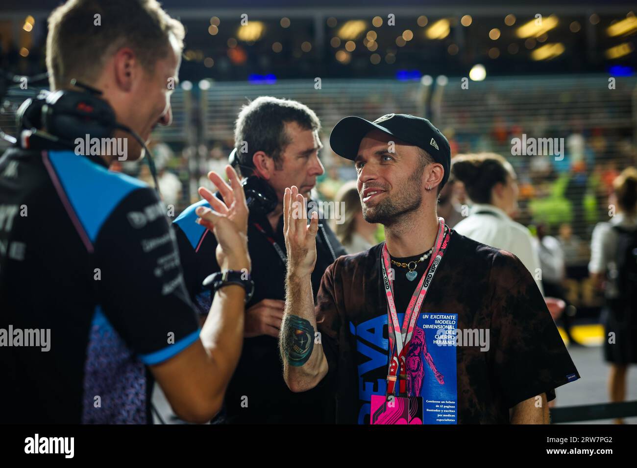 Squeezie, also known as Lucas Hauchard, on the starting grid with ...