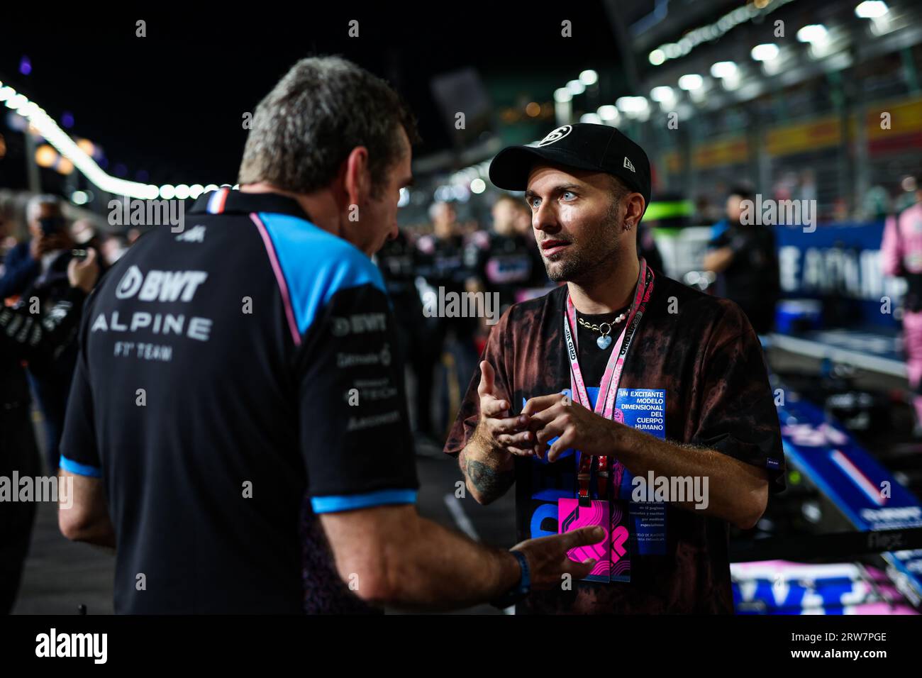 Squeezie, also known as Lucas Hauchard, on the starting grid with ...