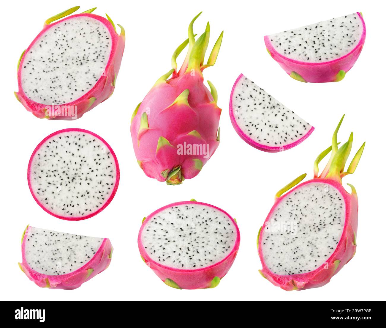 Whole sliced pitaya dragon Cut Out Stock Images & Pictures - Alamy