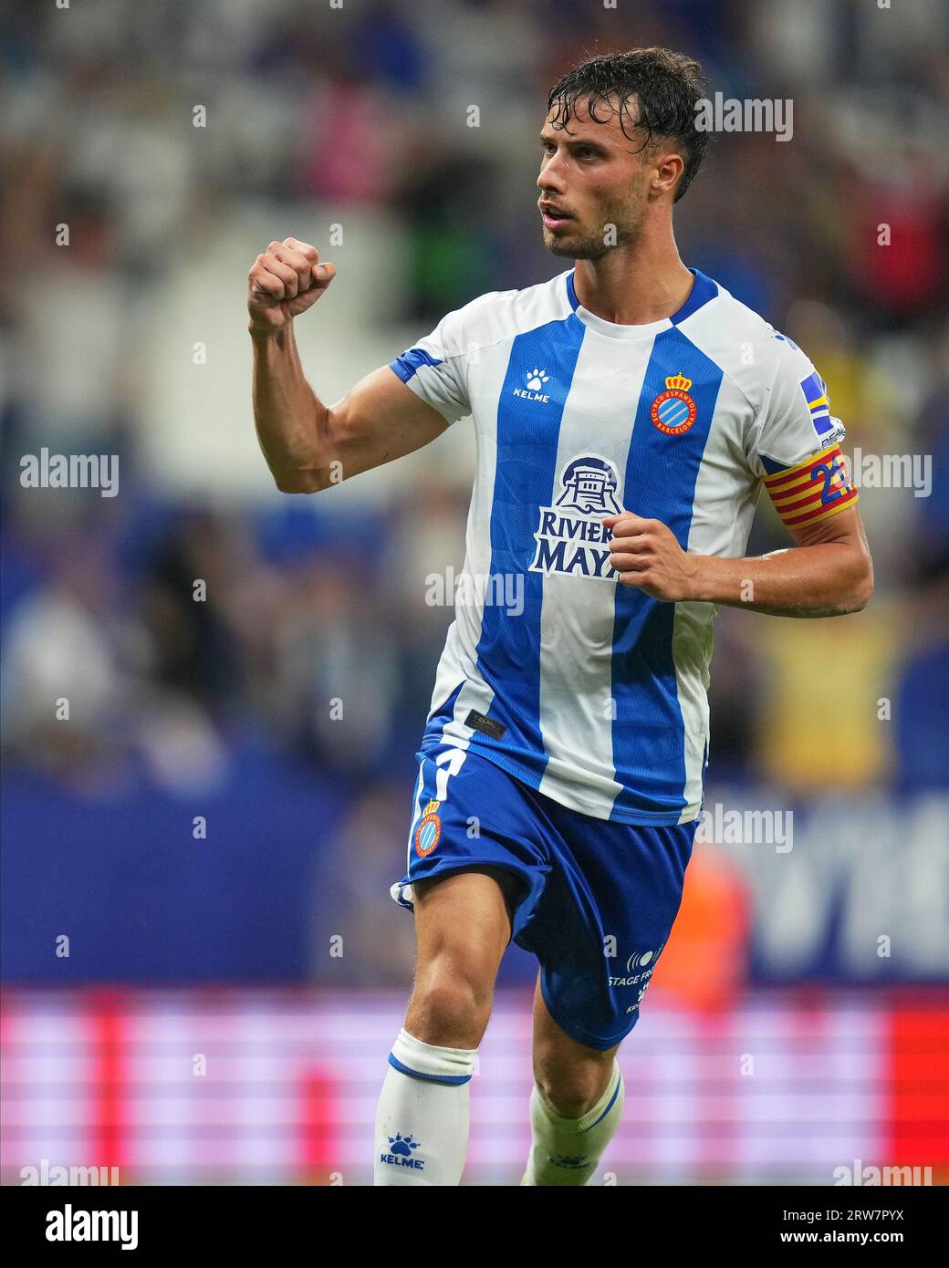 Barcelona, Spain. 17th Sep, 2023. Javi Puado of RCD Espanyol celebrates ...