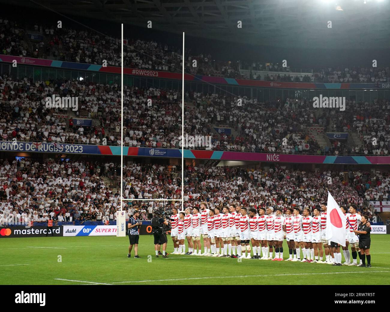 Japan players line up ahead of the Rugby World Cup 2023, Pool D match ...