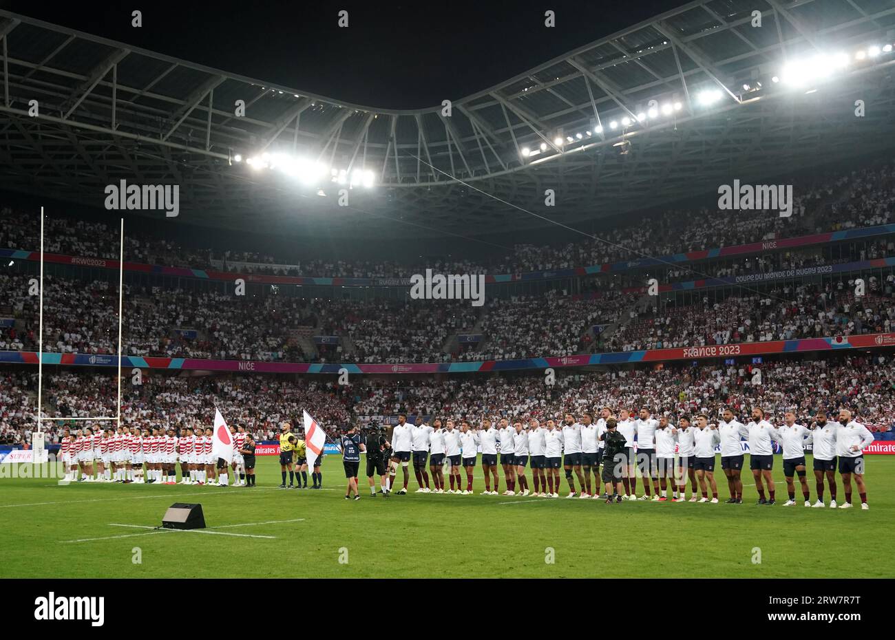 Japan and England players line up ahead of the Rugby World Cup 2023 ...