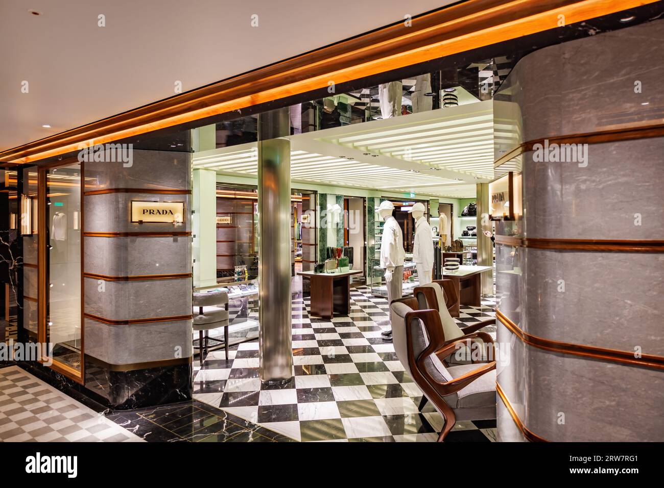London, UK - May 23,2023: Interior of Harrods, the London’s most famous ...