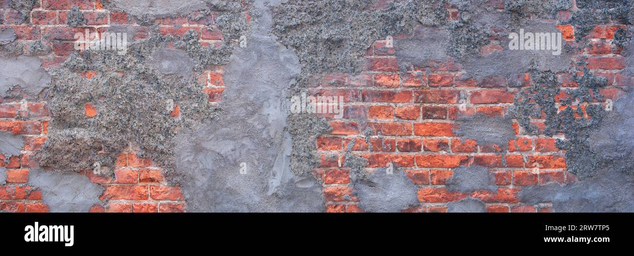 Abstract red brick wall texture for pattern background. wide panorama ...