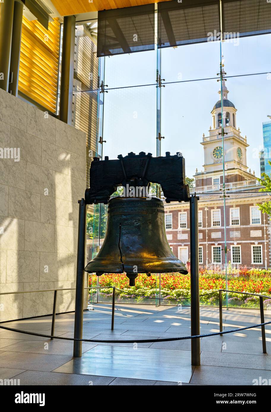 Liberty Bell and Independence Hall in Philadelphia, United States Stock ...