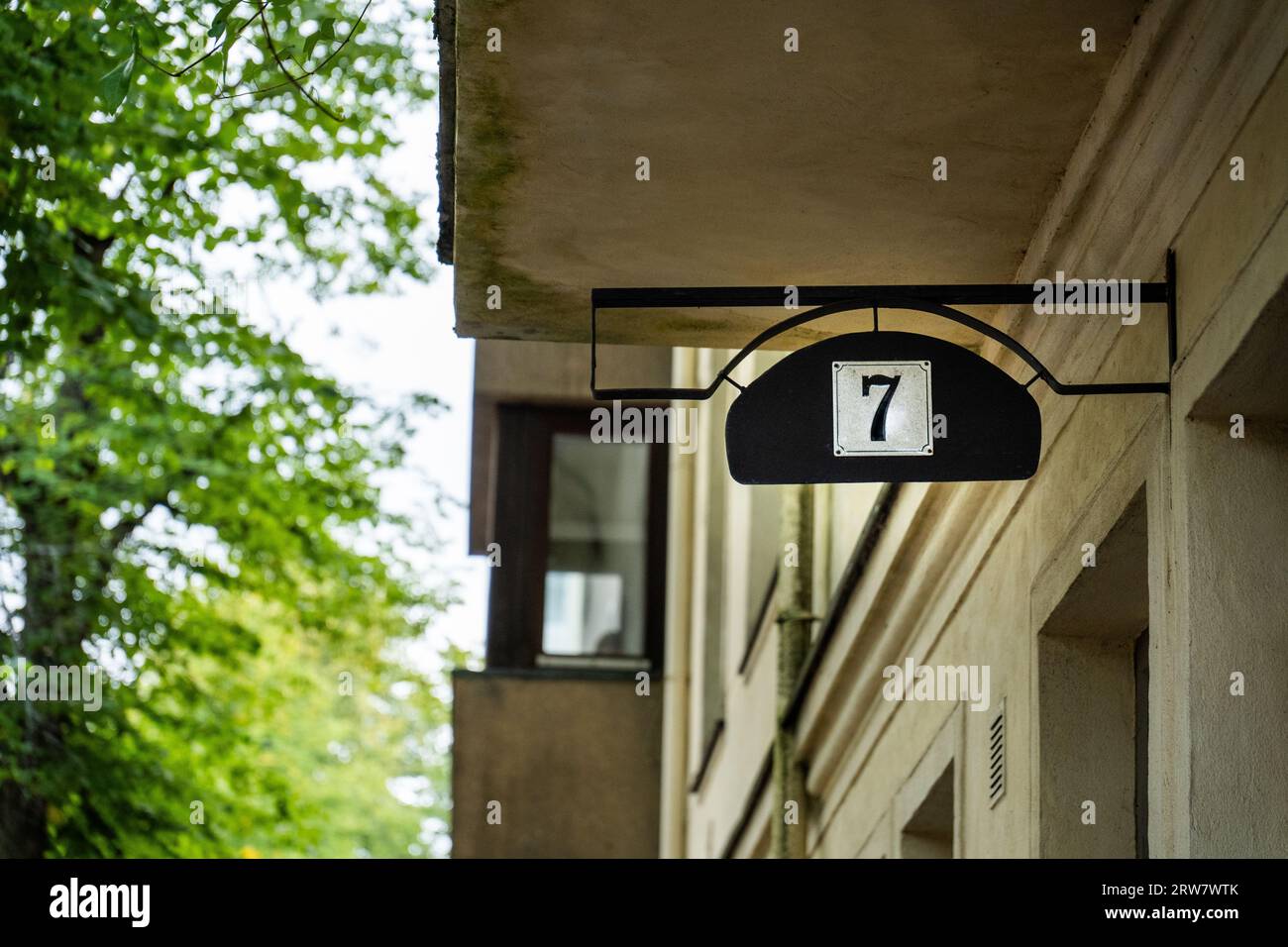 an address number seven at city outdoors Stock Photo - Alamy