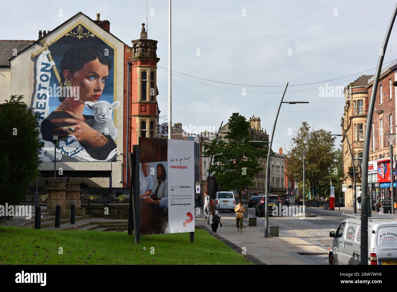 Shawn Sharpe Mother mural , Preston City Centre Stock Photo - Alamy