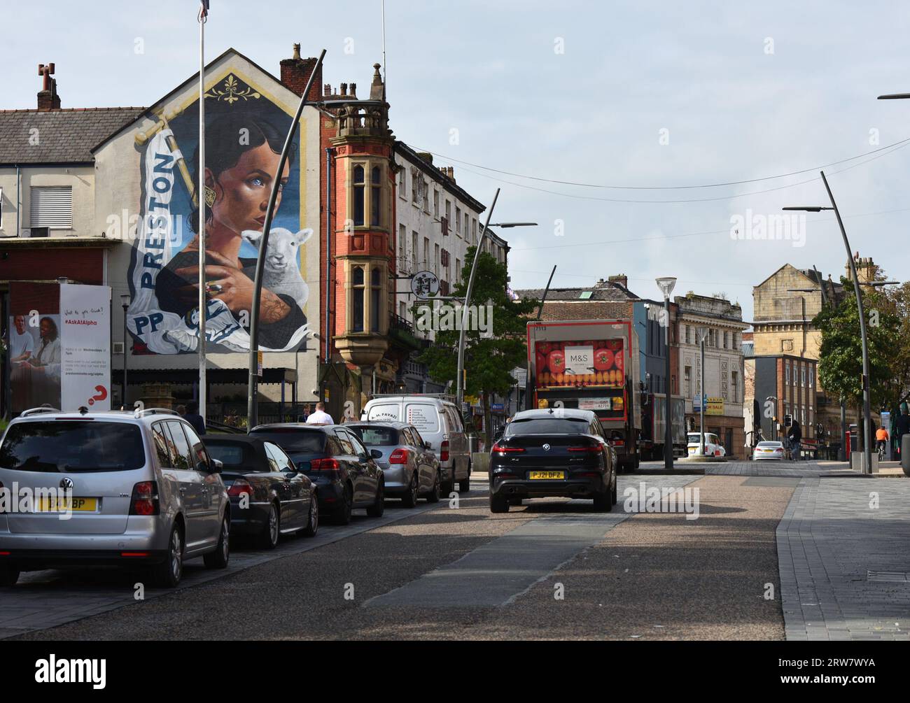 Shawn Sharpe Mother mural , Preston City Centre Stock Photo - Alamy