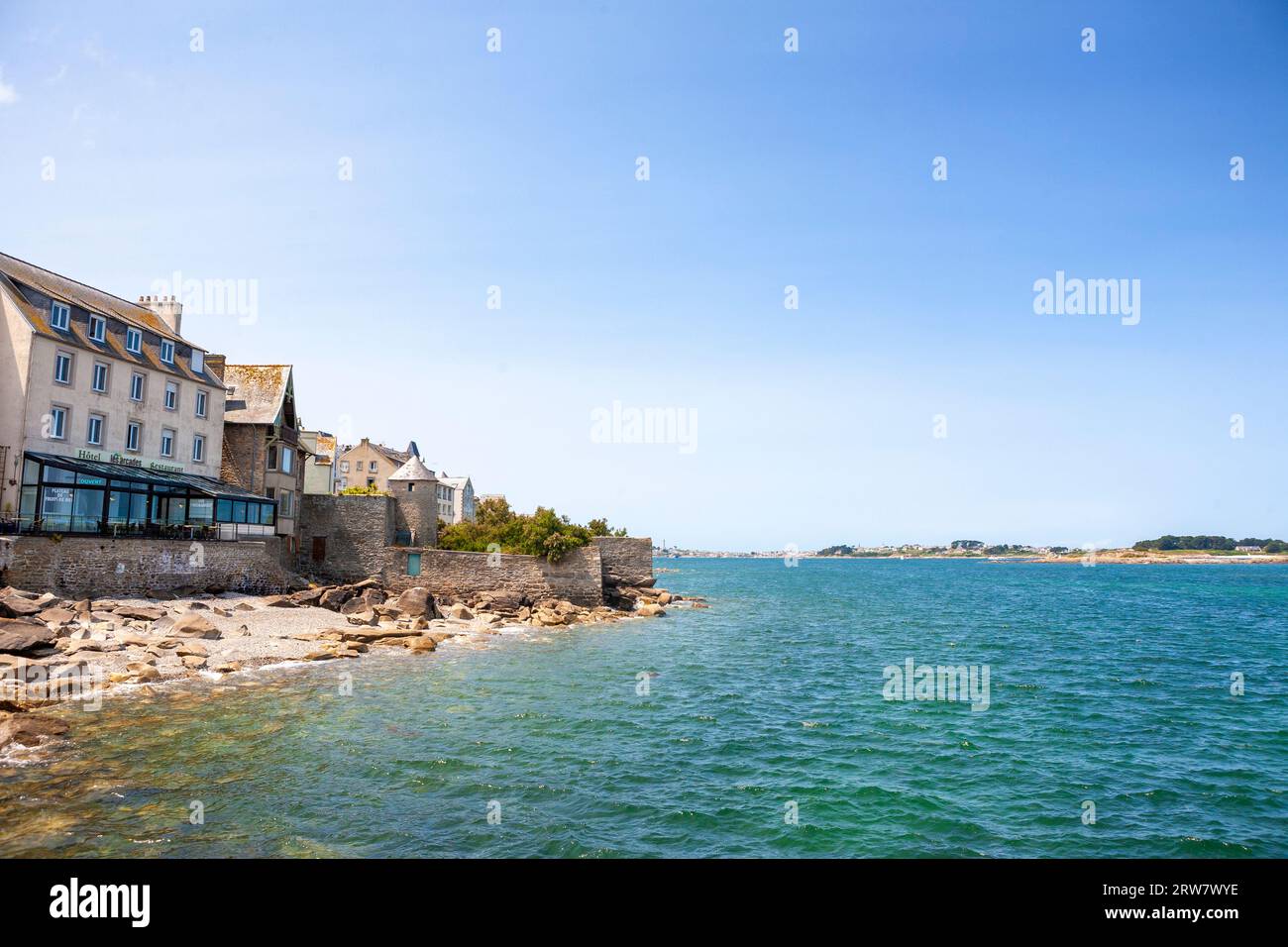 Roscoff, Finistère, Brittany, France: view from Quai Parmentier across ...