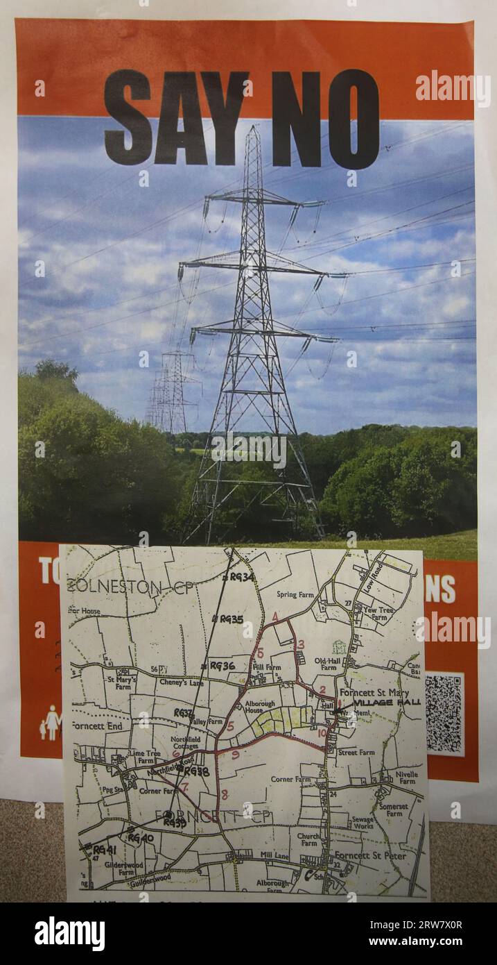 Forncett St Mary, Norfolk, UK. 17th Sep, 2023. A campaign poster and a ...