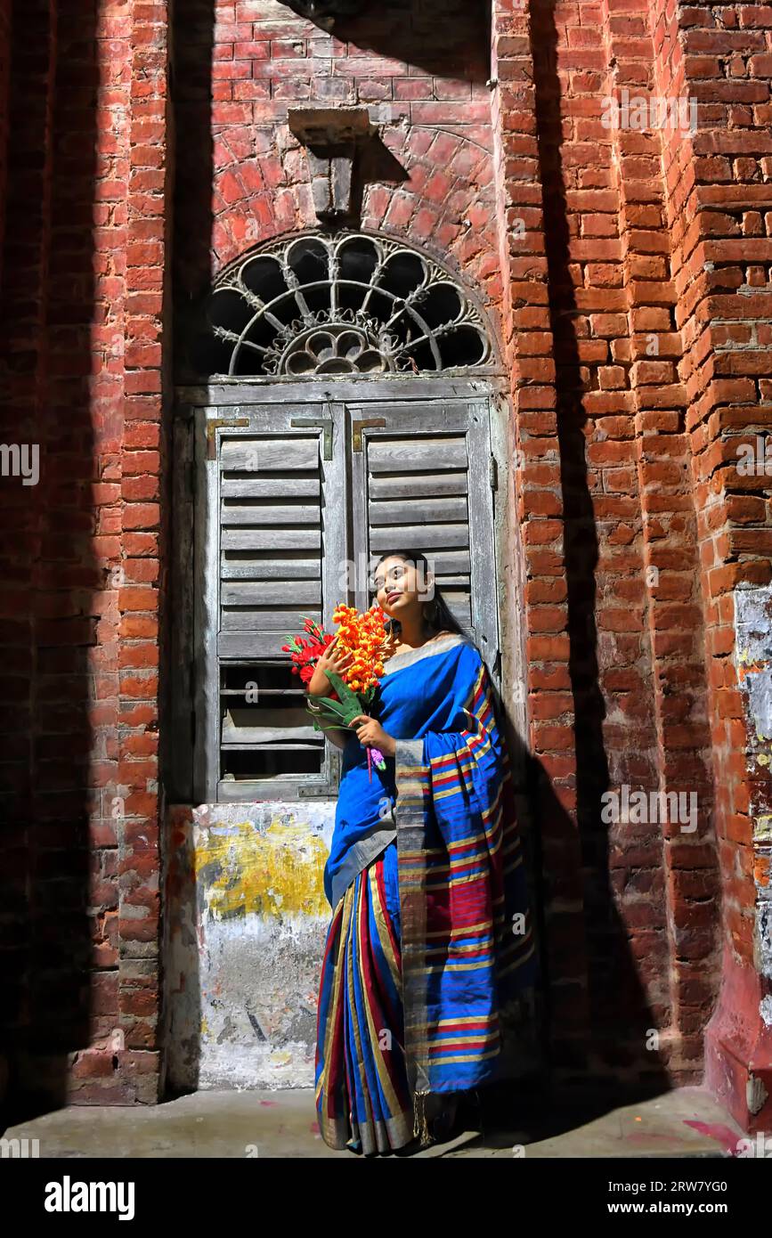 Fashion Model Rima Bhattacharya poses for a photo infront of an old ...