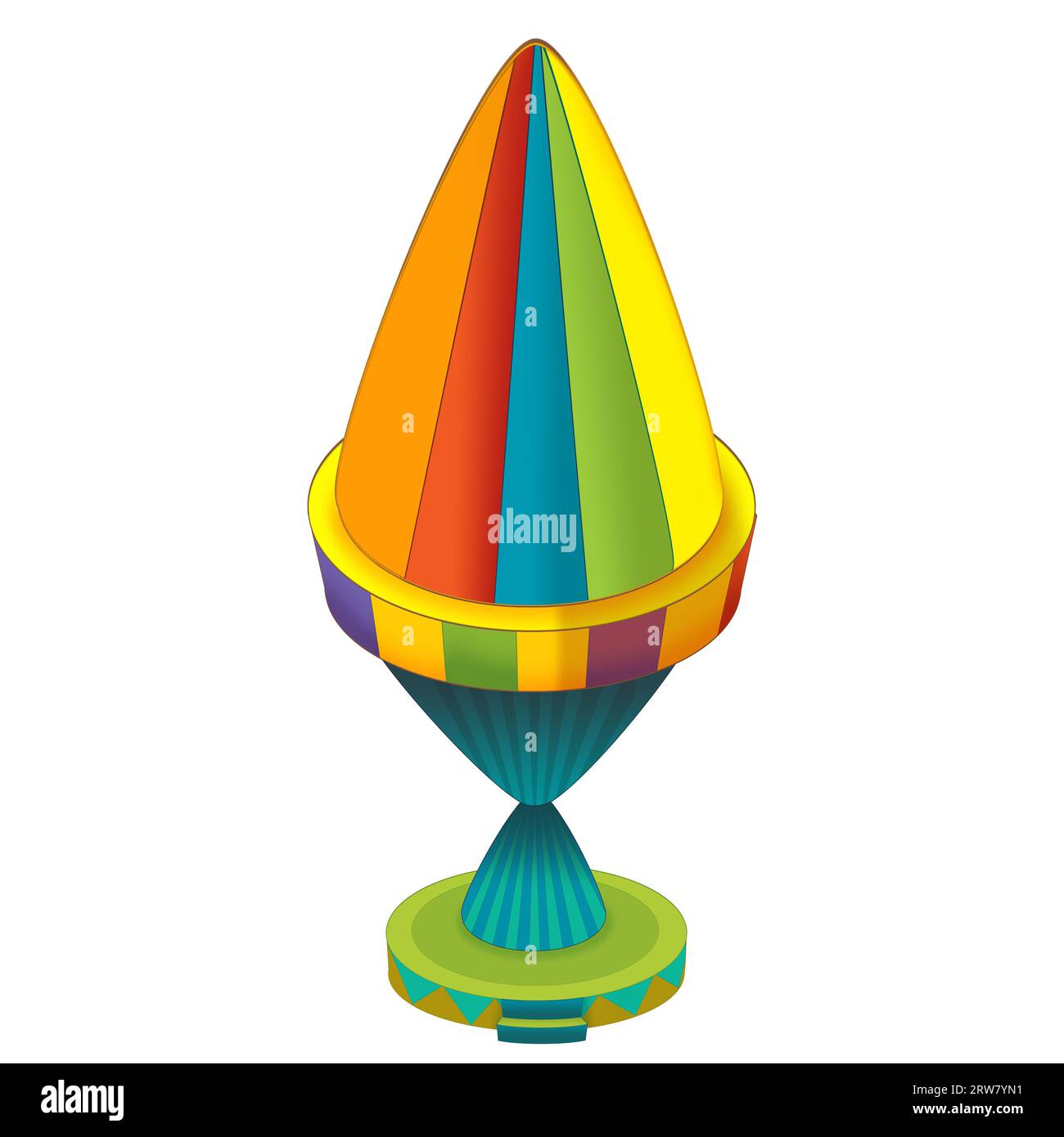 cartoon scene with colorful funfair element carousel isolated ...