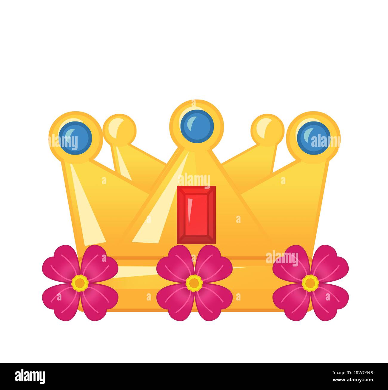 Cartoon colorful element royal crown isolated illustration for kids ...