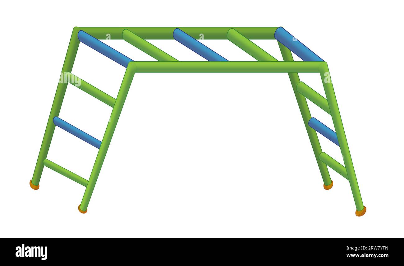 cartoon scene with colorful playground kindergarten element ladder for ...