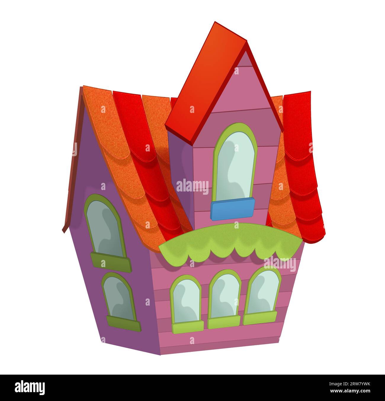 cartoon scene with amusement park fufair house ticket or ice cream ...