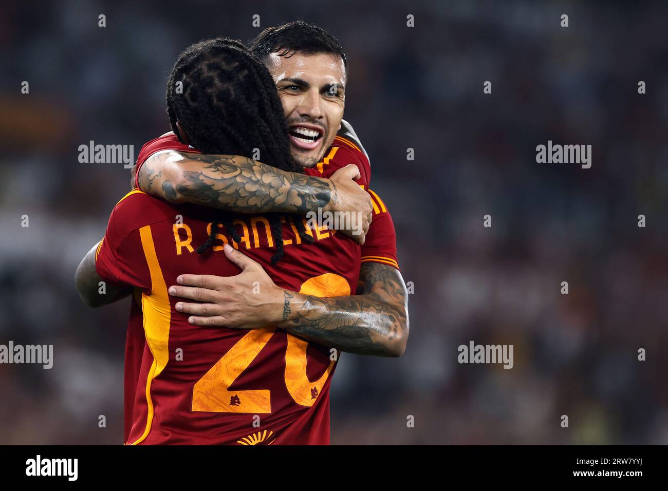 Roma, Italie. 17th Sep, 2023. Renato Sanches of Roma celebrates with ...