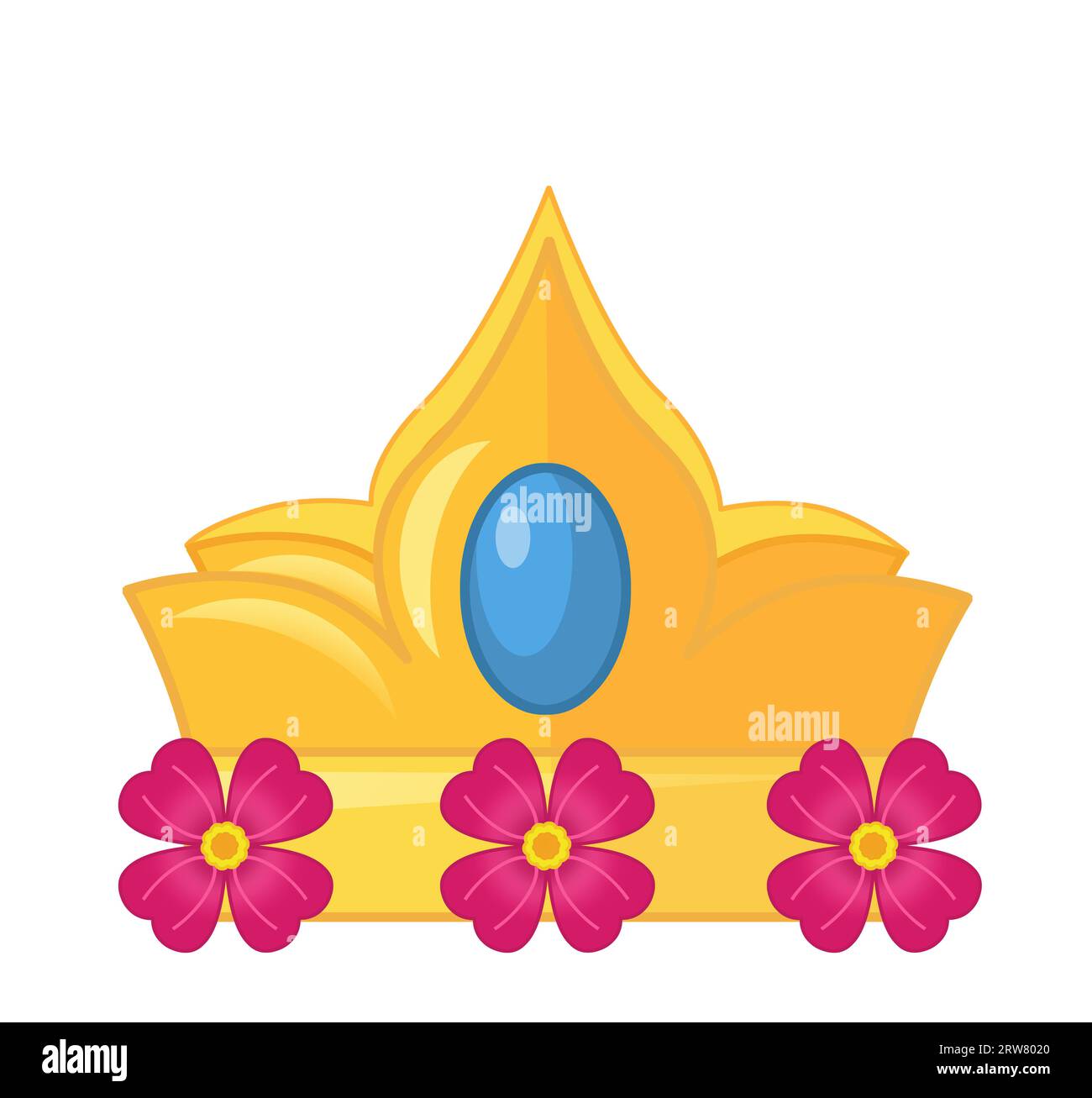 Cartoon colorful element royal crown isolated illustration for kids ...